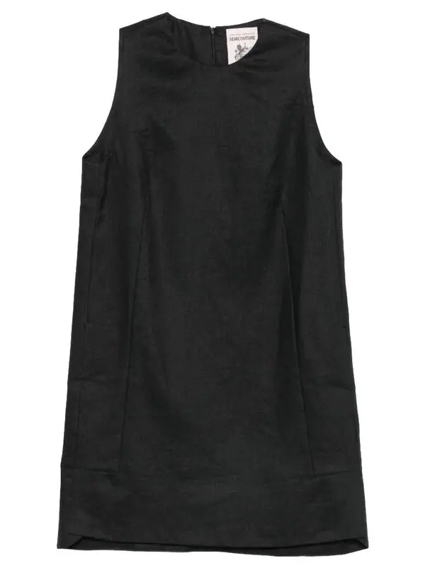 SEMICOUTURE Sheena Linen Mini Dress - Nero