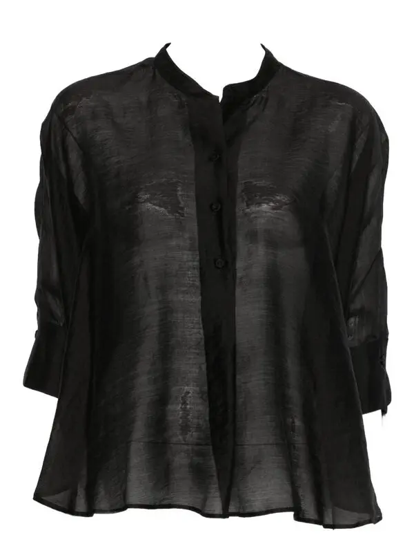 TRAME AUREE Long Sleeve Blouse - Black