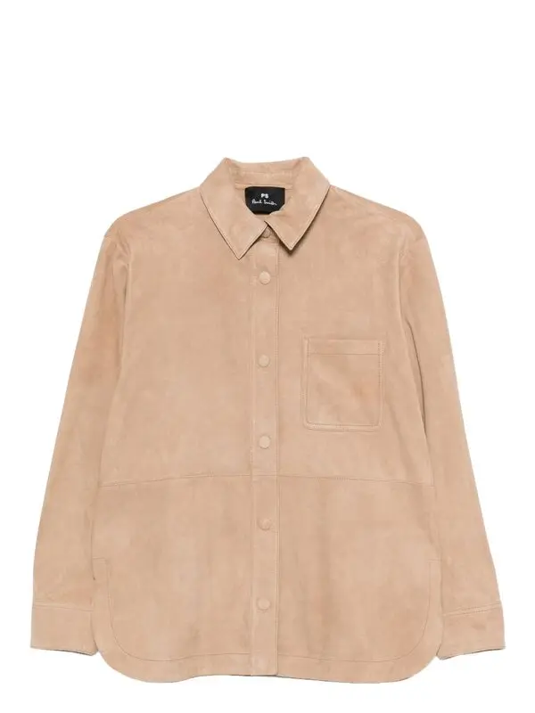 Paul Smith Suede Button-up Shirt - Beige