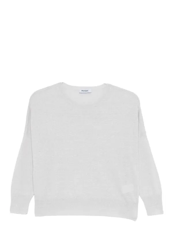 BASE Linen And Cotton Blend Sweater - Grigio
