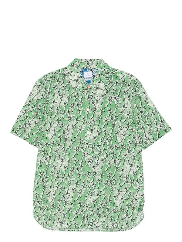 Paul Smith Short Sleeve Floral Shirt - Verde