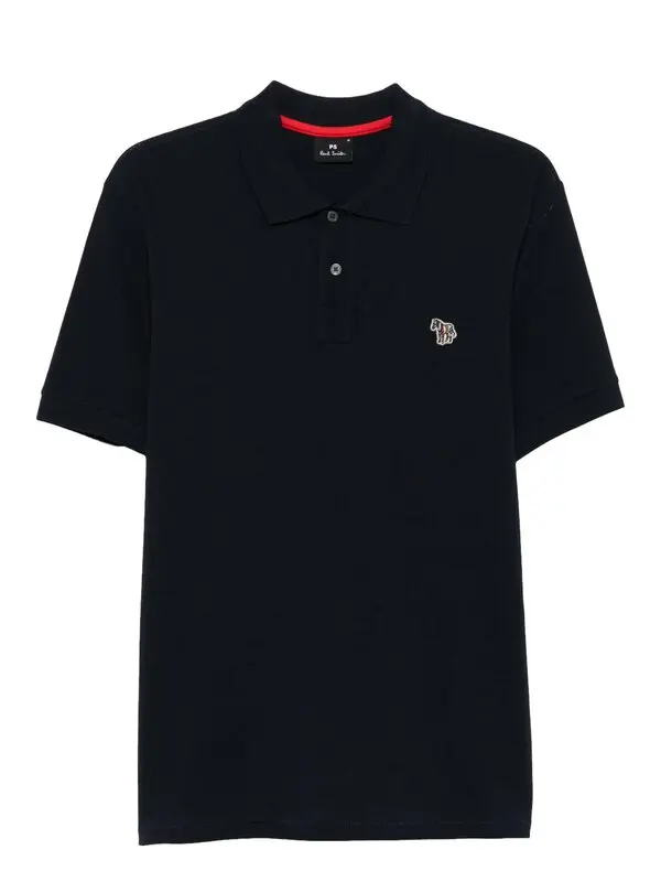 Paul Smith Logo Cotton Polo Shirt - Blu