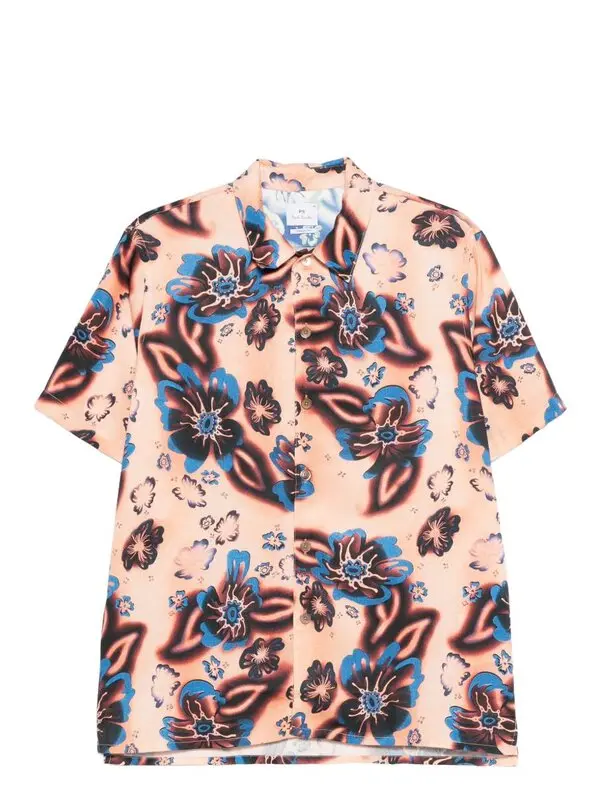 Paul Smith Printed Short Sleeve Shirt - Beige