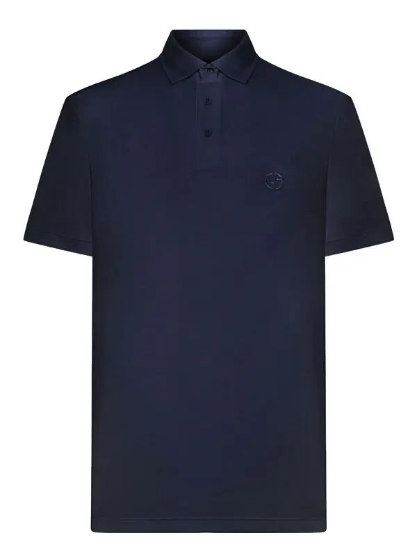 Giorgio Armani Interlock Cotton Polo Shirt - Blu