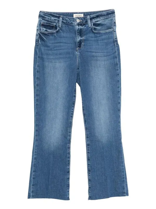 L'Agence Cropped Denim Jeans - Blu