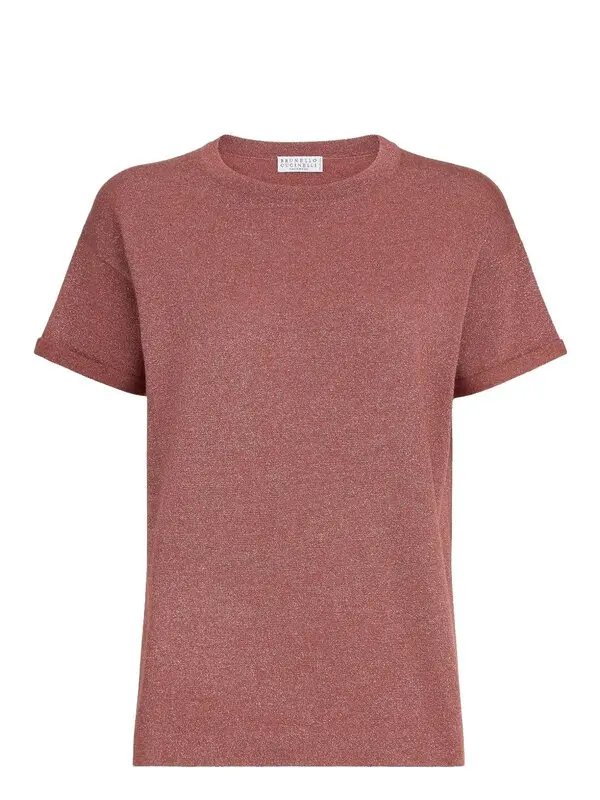 Brunello Cucinelli Cashmere And Silk Top - Marrone