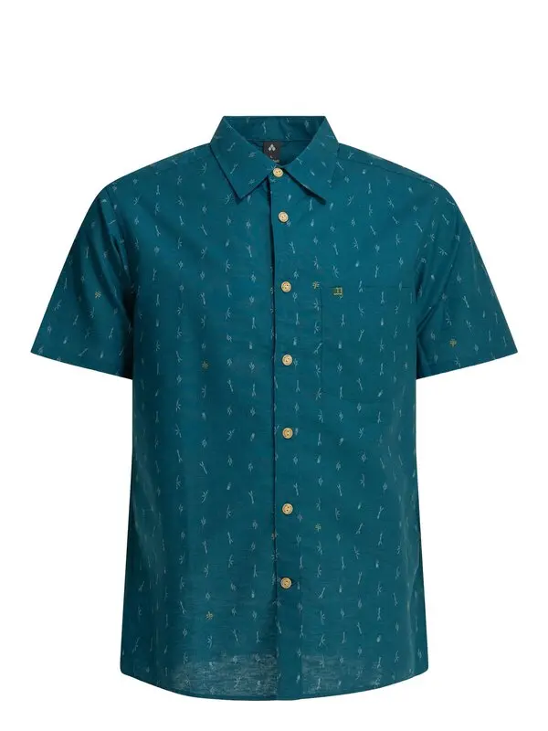 MONTBELL Cotton Bamboo Blend Printed Shirt - Blue