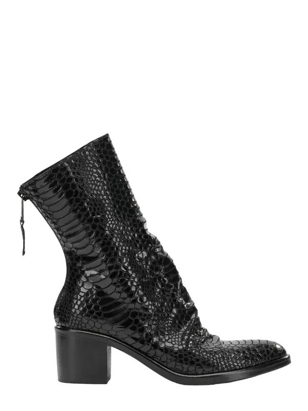 STRATEGIA Leather Ankle Boots - Black