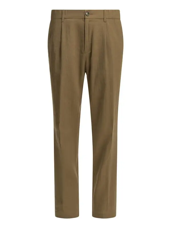 Herno Linen Blend Casual Pants - Brown