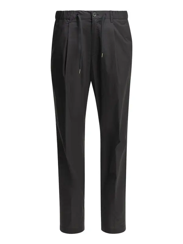 Herno Cotton Stretch Blend Casual Pants With Ruched Finish - Blue