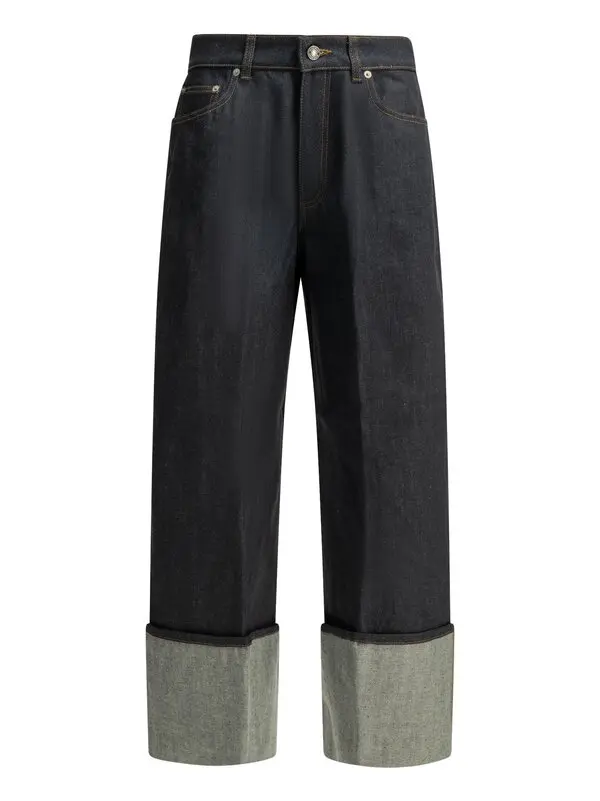 Givenchy Wide-leg Jeans With Suede Appliqu - Blue