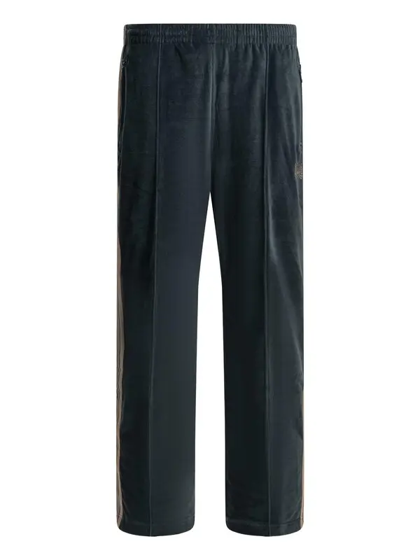 Needles Velvet Sport Pants With Embroidered Logo - Blue