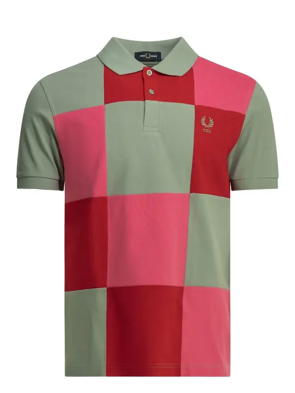 Comme Des Garçons X Fred Perry Color Block Button-down Polo Shirt - Multicolor
