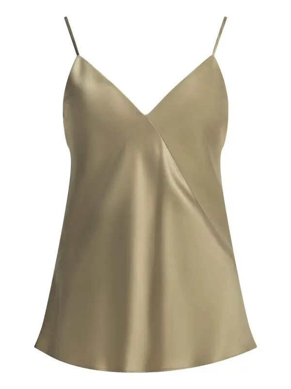 Max Mara Silk Satin Trapeze Top - Beige