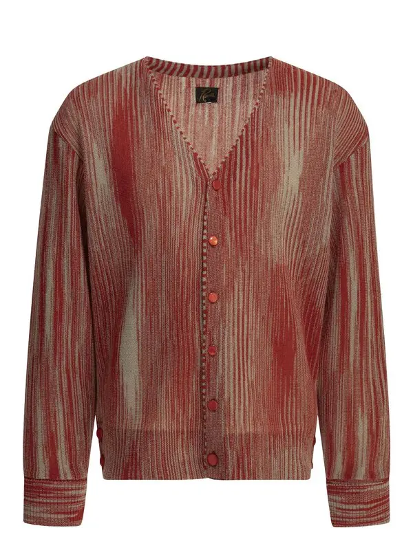Needles Striped Mohair Blend Cardigan - Red
