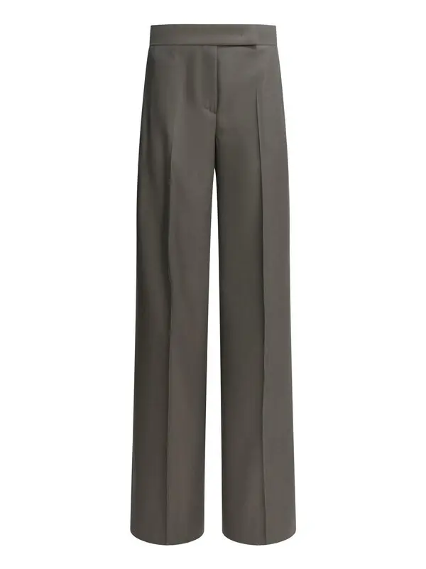Max Mara Wool Tailored Straight Leg Trousers - Grey