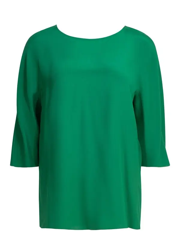 Max Mara Silk Blouse With Reverse Bow Detail - Green