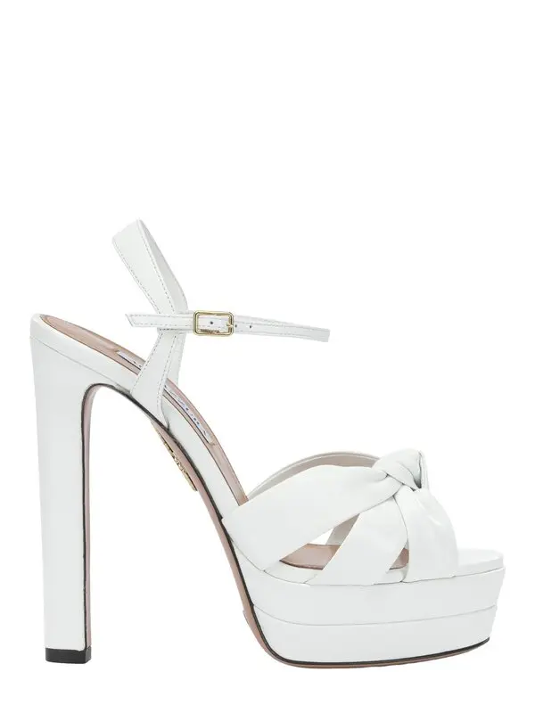 AQUAZZURA Nina Plateau 130mm Heeled Sandals - White