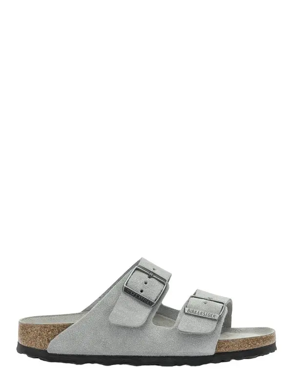 BIRKENSTOCK Arizona Suede Sandals With Metal Buckles - Grey