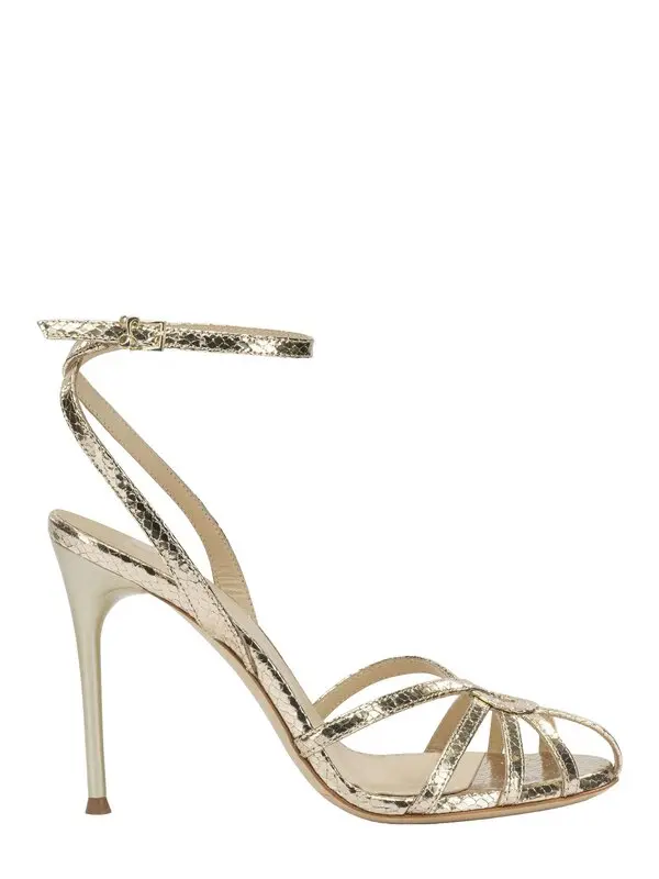 SERGIO LEVANTESI 100mm Stiletto Heeled Sandals - Gold