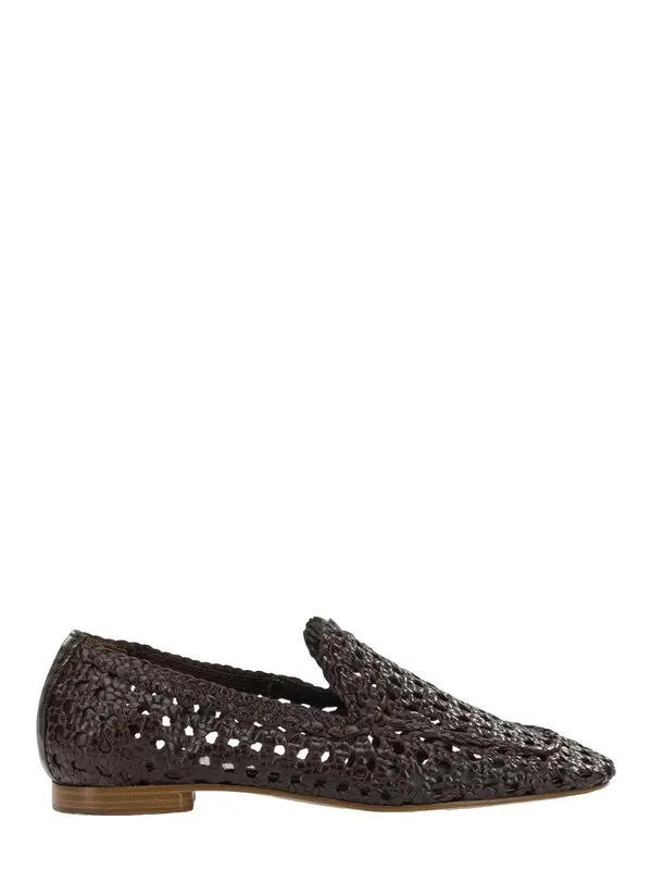 PONS QUINTANA Woven Leather Loafers - Brown