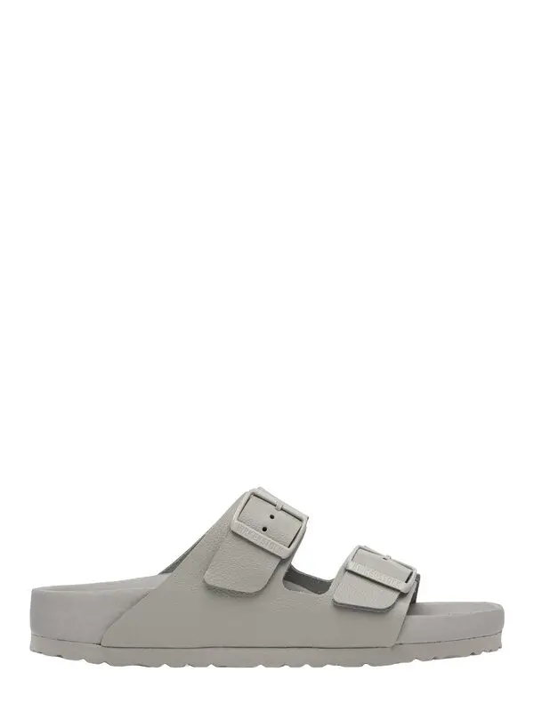 BIRKENSTOCK Arizona Leather Flat Sandals With Adjustable Straps - Grey