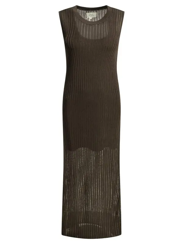 Loulou De Saison Ribbed Viscose Maxi Dress - Brown