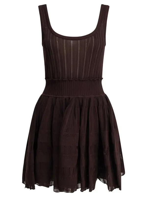 Alaïa Crinoline Knit Mini Dress - Bordeaux