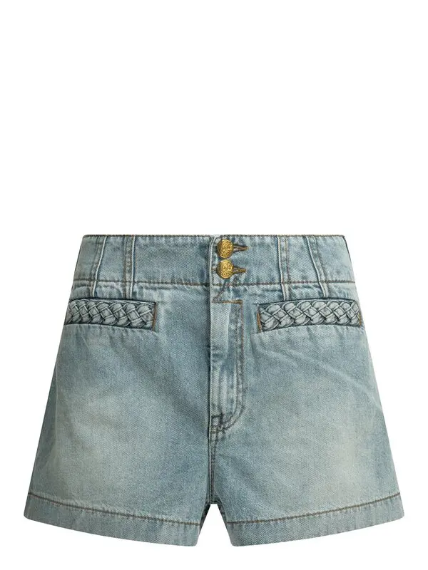 Zimmermann Wanderlust Five-pocket Denim Shorts - Light Blue