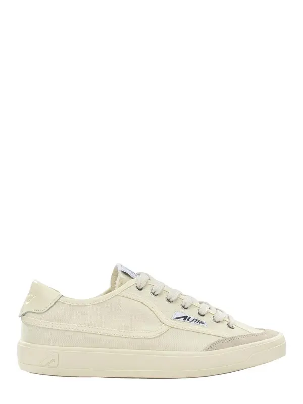 AUTRY Windscape Low" Lace-up Sneakers In Canvas And Suede - White