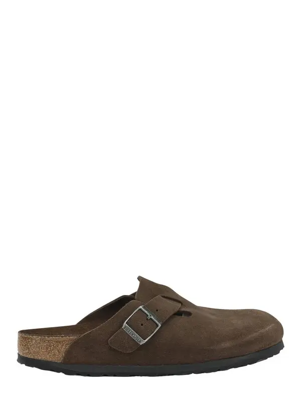 BIRKENSTOCK Boston Suede Sabot With Adjustable Buckle - Brown