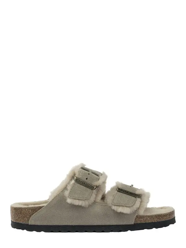 BIRKENSTOCK Arizona Shearling Low Sandals - Grey