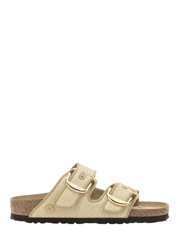 BIRKENSTOCK Arizona Big Buckle Raffia Sandals - Beige