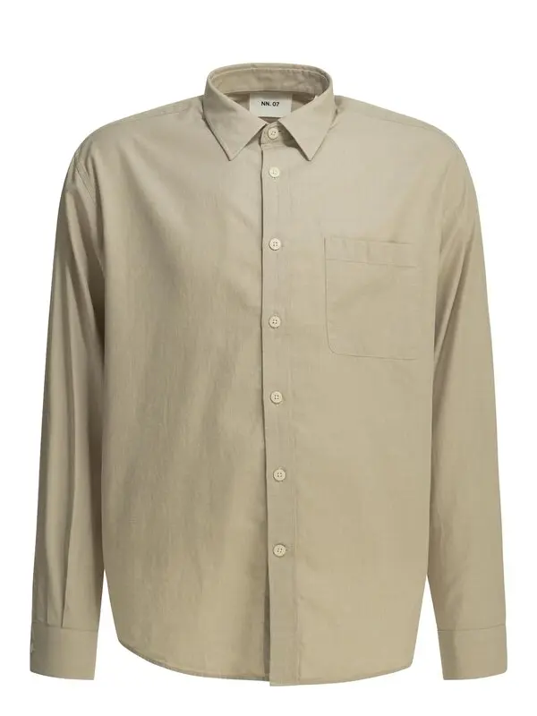 NN.07 Deon Organic Cotton Chambray Shirt - Beige