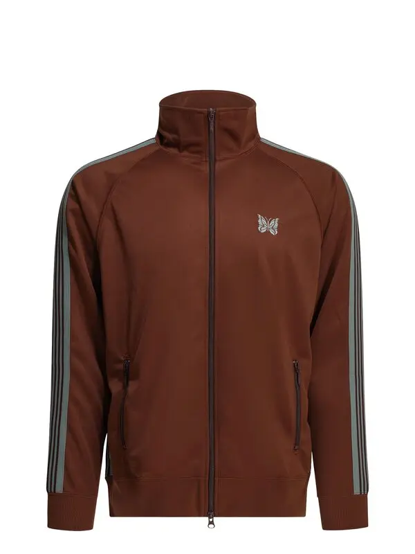 Needles Track Poly Zippered Sweatshirt - Bordeaux