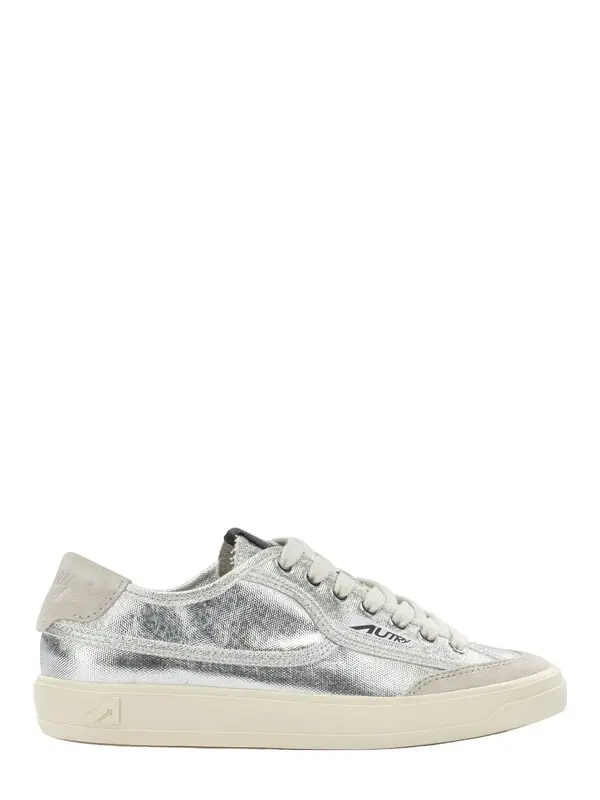 AUTRY Windscape Low" Canvas And Suede Sneakers - Silver