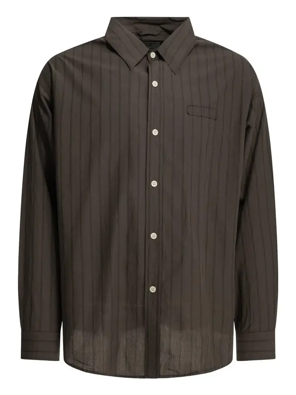 MFPEN Essay' Striped Cotton Shirt - Brown