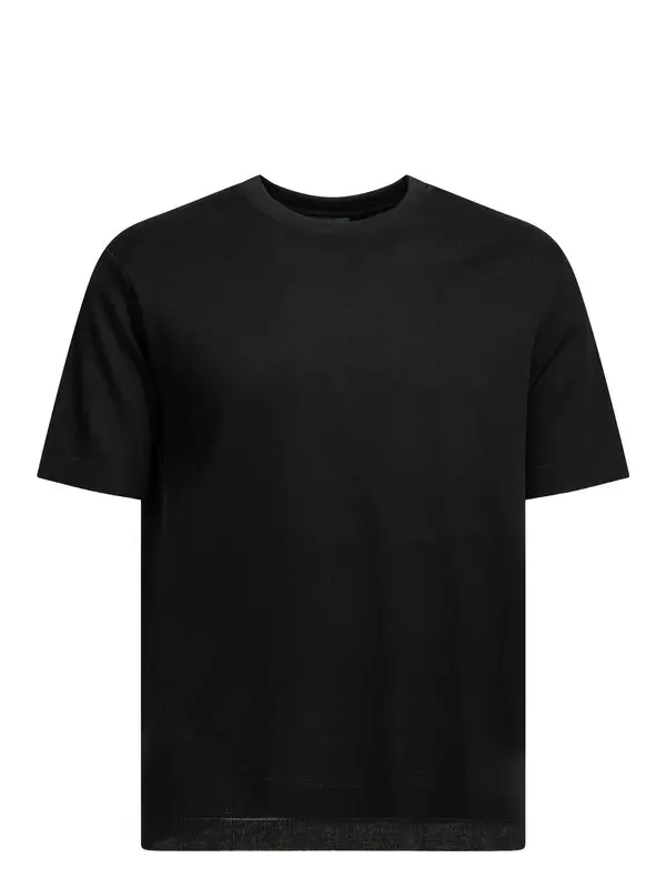 Herno E Polo" Cotton Pique Crew Neck T-shirt - Black