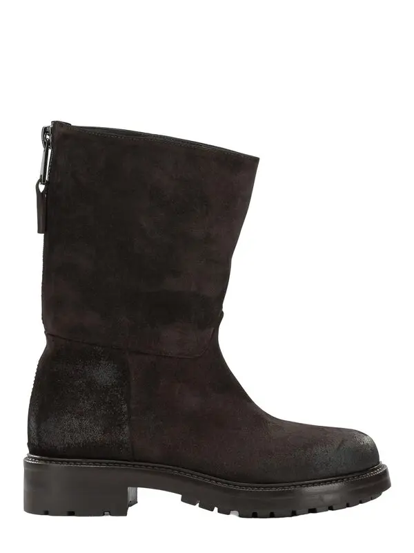 STRATEGIA Zip Up Leather Boots - Brown