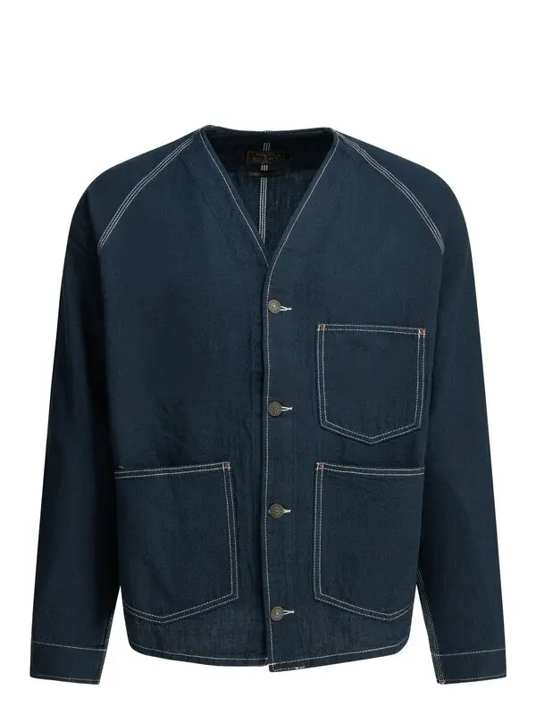 BEAMS Engineer Denim Jacket - Blue