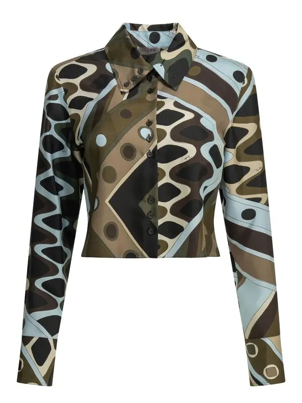 Emilio Pucci Vivara Silk Twill Casual Shirt - Multicolor