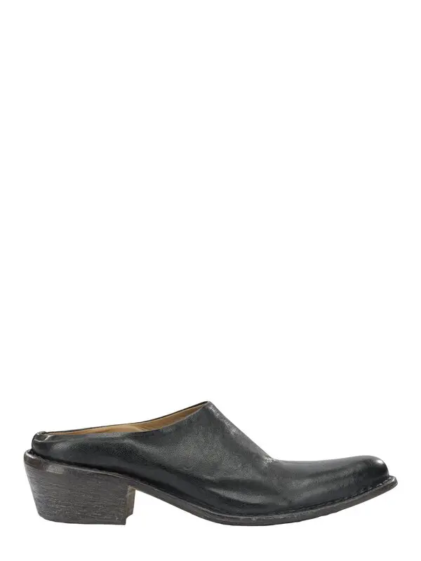 Moma 40 Mm Leather Sabot - Black