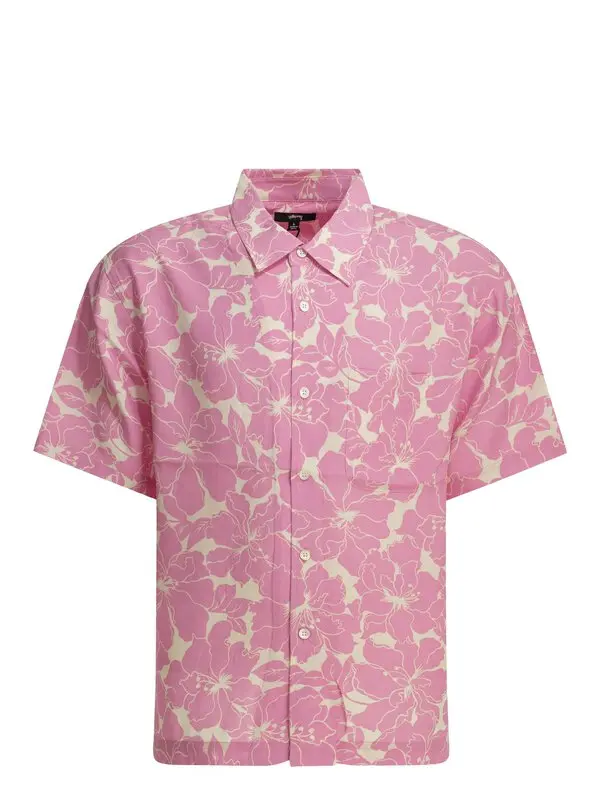 StÜssy Short Sleeve Floral Shirt - Pink