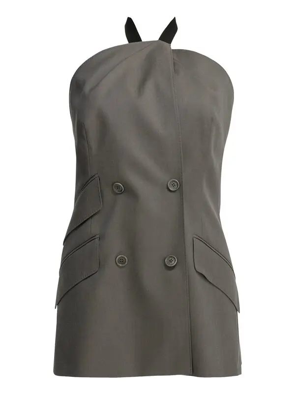 Max Mara Sleeveless Wool Gabardine Jacket - Grey