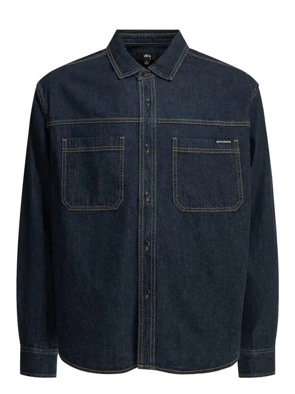 StÜssy Cotton Denim Shirt - Blue