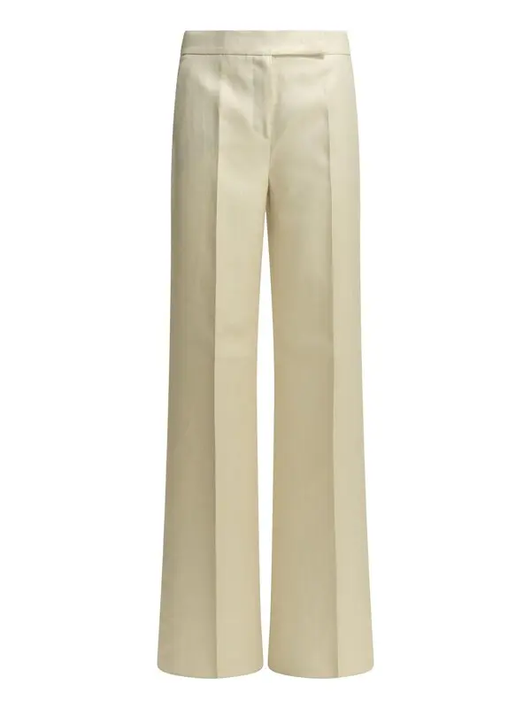 Max Mara Linen Tailored Wide Leg Pants - Beige