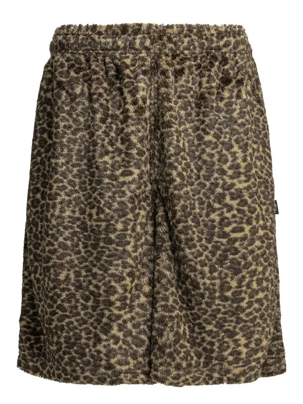 StÜssy Leopard Print Relaxed Fit Shorts - Brown