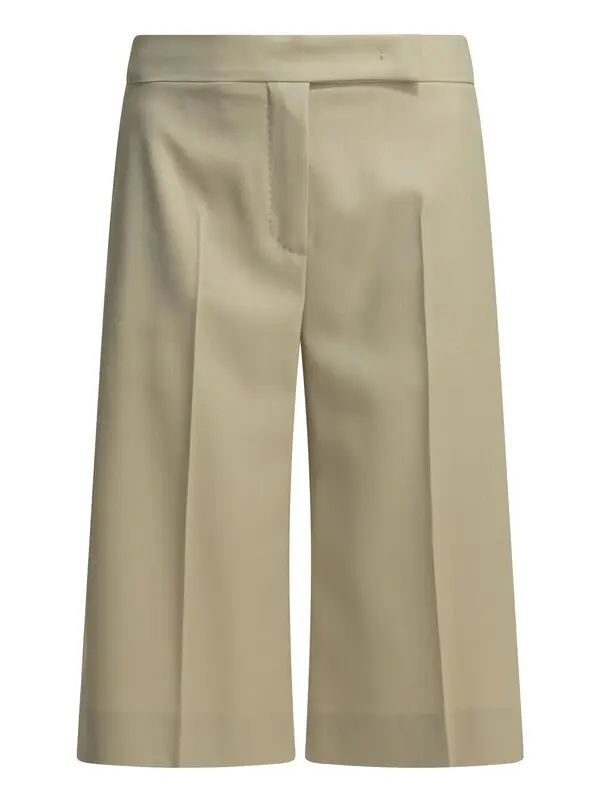 Max Mara Wool Blend Formal Bermuda Shorts - Beige