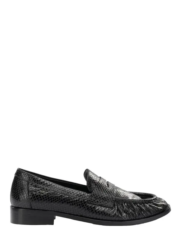 STRATEGIA Leather Loafers - Black