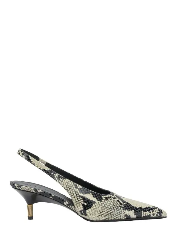 Khaite Bella 55mm Slingback With Python-effect Finish - Beige